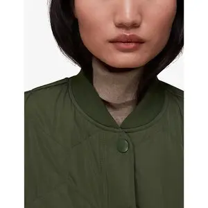 Whistles Ida Diamond-quilted Coat - Khaki/olive