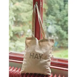 HAY Logo-print Cotton Tote Bag - Olive