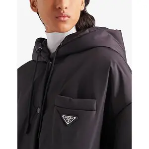 Prada Re-nylon Logo-plaque Nylon Coat