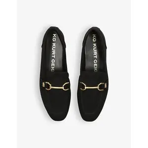 Kurt Geiger Madeline Horse-bit Chain Fabric Loafers - Black