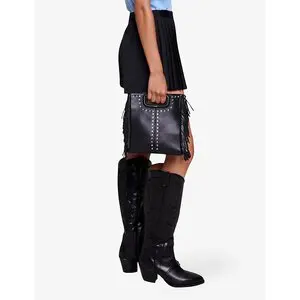Maje Lupli Straight-fit Pleated Stretch-woven Shorts