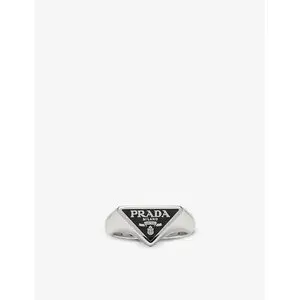 Prada Brand-plaque Sterling Silver Ring