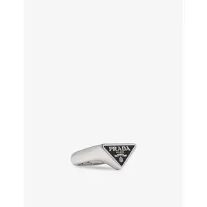 Prada Brand-plaque Sterling Silver Ring