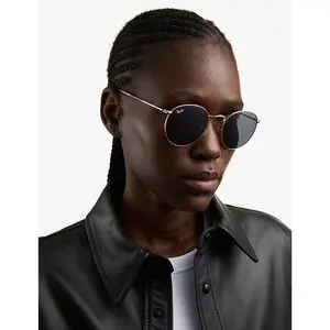 Ray-ban Round-frame Metal Sunglasses - Gold