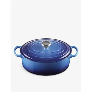 LE CREUSET Signature Oval Cast-iron Casserole Dish 29cm Azure Blue