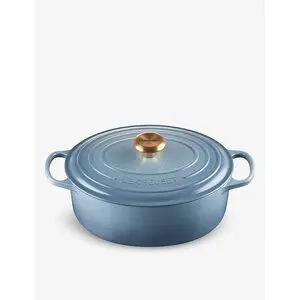 LE CREUSET Signature Oval Cast-iron Casserole Dish 29cm Chambray