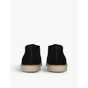 Magnanni Tonal-stitching Suede Mid-top Loafers - Navy
