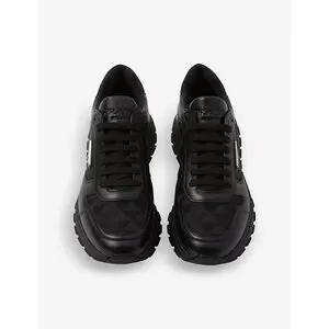 Prada Leather And Nylon Low-top Trainers - Black