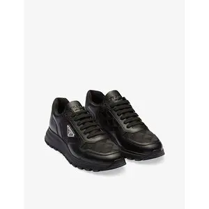 Prada Leather And Nylon Low-top Trainers - Black