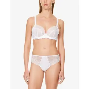 Panache Ana Lace Plunge Bra - White