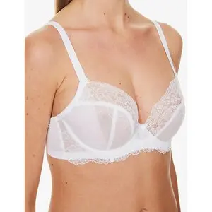 Panache Ana Lace Plunge Bra - White