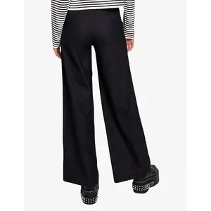 Maje High-rise Flared-leg Trousers - Noir / Gris