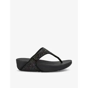 Fitflop Lulu Glitter Rhinestone-embellished Woven Sandals - Black