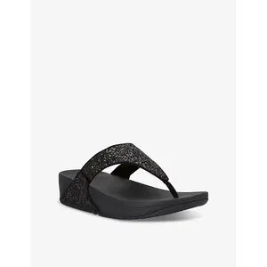 Fitflop Lulu Glitter Rhinestone-embellished Woven Sandals - Black