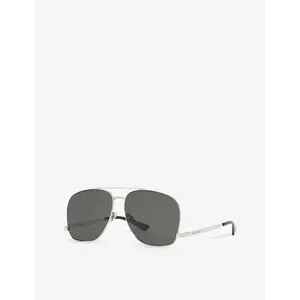 Saint Laurent Ys000528 Pilot-frame Sunglasses - Silver
