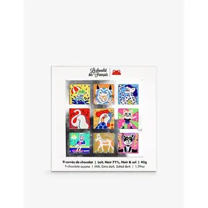 LE CHOCOLAT DES FRANCAIS Animaux Milk And Dark Chocolate Squares Box Of Nine 45g - One-color
