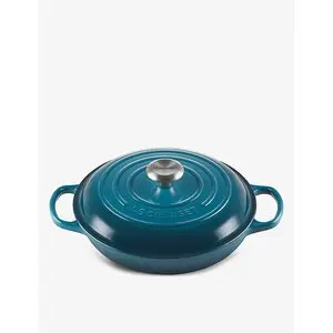 LE CREUSET Signature Shallow Cast-iron Casserole Dish 26cm 26cm Deep Teal