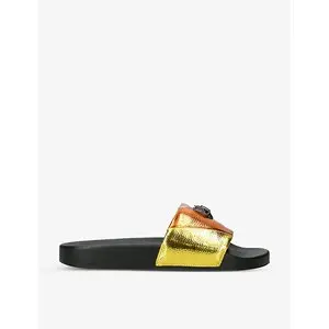 Kurt Geiger Eagle-embellished Striped Rubber Sliders - Mult/other