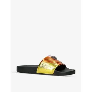 Kurt Geiger Eagle-embellished Striped Rubber Sliders - Mult/other
