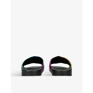 Kurt Geiger Eagle-embellished Striped Rubber Sliders - Mult/other