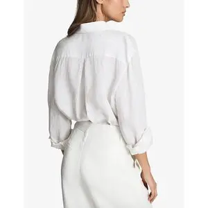 REISS Campbell Linen Shirt - White