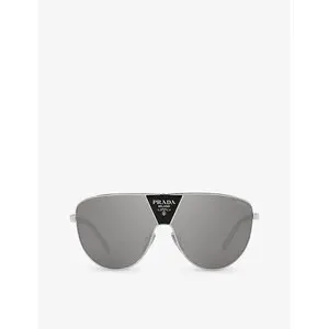 Prada Pr 69zs Shield Sunglasses - Silver