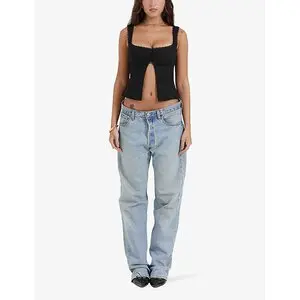 House Of Cb Noura Square-neck Stretch-cotton Top
