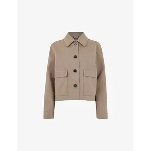 Whistles Marie Boxy-fit Cotton Jacket - Cream