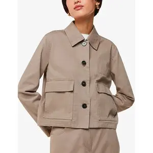 Whistles Marie Boxy-fit Cotton Jacket - Cream