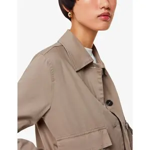 Whistles Marie Boxy-fit Cotton Jacket - Cream