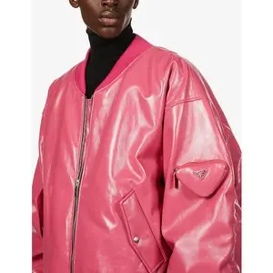 Prada Oversized Leather Bomber Jacket