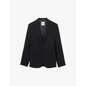 Sandro Single-breasted Virgin-wool Jacket - Noir / Gris