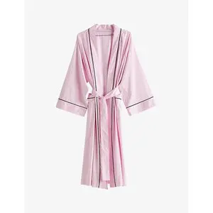HAY Outline Shawl-lapel Cotton Robe - Soft Pink