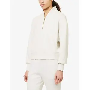 Varley Davidson Relaxed-fit Stretch-woven Sweatshirt - Ivory Marl