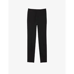 Sandro Slim-fit Tapered Wool Trousers - Noir / Gris