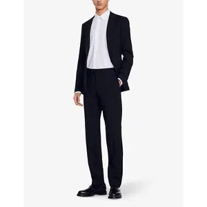 Sandro Slim-fit Tapered Wool Trousers - Noir / Gris