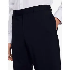 Sandro Slim-fit Tapered Wool Trousers - Noir / Gris