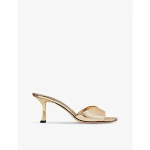 JIMMY CHOO Skye Leather Heeled Sandals - Gold