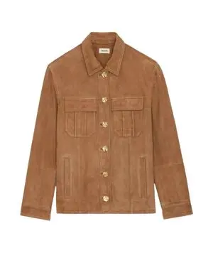 Zadig&Voltaire Kuba Flap-pocket Suede Jacket