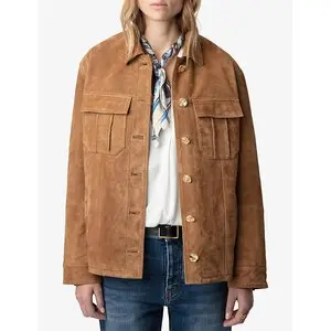 Zadig&Voltaire Kuba Flap-pocket Suede Jacket