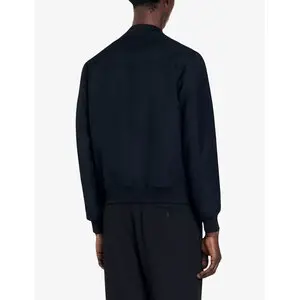 Sandro Regular-fit Wool-blend Jacket With Elasticated Cuffs - Bleus