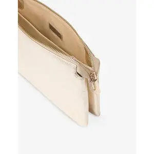 Whistles Elita Leather Clutch Bag - Gold