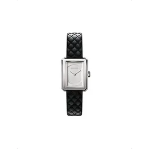 Chanel Boy·friend Steel And Leather Quartz Watch - Black & Silver