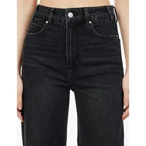 Paige Sasha " Wide-leg Denim Jeans - Viper Black Distressed