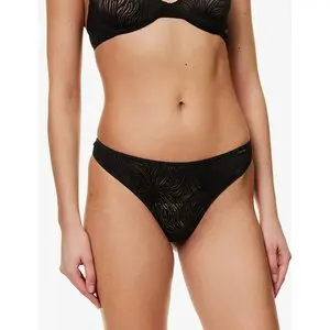 Calvin Klein Sheer Marquisette Mid-rise Stretch-lace Thong