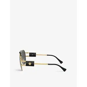 Versace Ve2252 Aviator-frame Steel Sunglasses