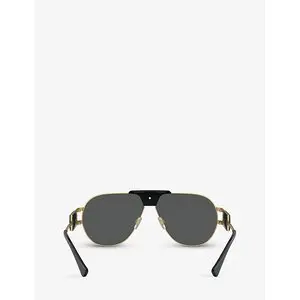 Versace Ve2252 Aviator-frame Steel Sunglasses