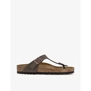 BIRKENSTOCK Branded-hardware Faux-leather Thong Sandals - Brown Moca