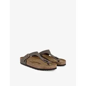BIRKENSTOCK Branded-hardware Faux-leather Thong Sandals - Brown Moca