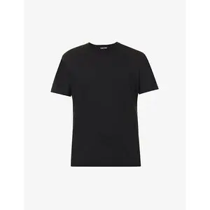 TOM FORD Brand-embroidered Crewneck Cotton-blend T-shirt - Black